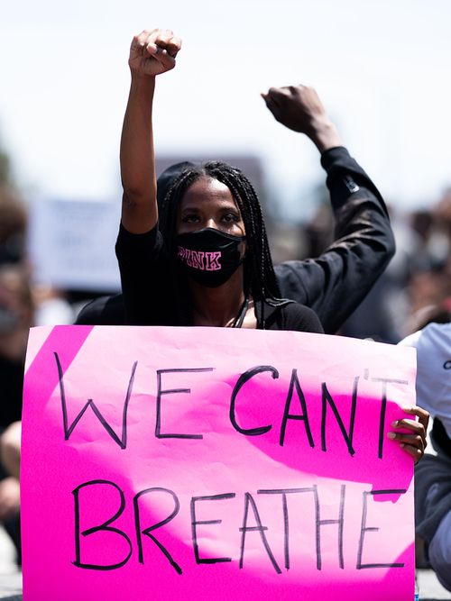 black lives matter protestante noire