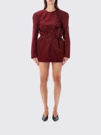 Magda Butrym Minikleid aus Baumwoll-Seiden-Mischung mit Blumenapplikation und Schulterpolstern