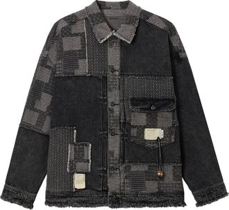 Musium Div. surchemise à design patchwork - Noir
