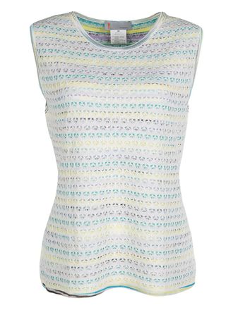 Missoni haut en crochet à rayures - Blanc