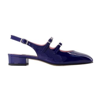 Carel Womens Peche Sandals - Carel Leather Blue Calfskin Shoes Mules