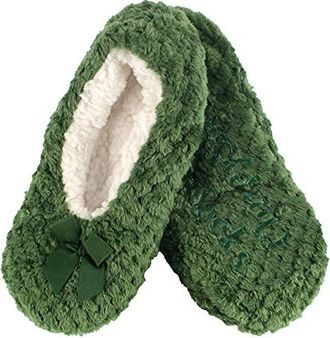 BambooMN Paire de chaussons antid&eacute;rapants pour adulte super doux, chauds, douillets, doux au toucher, Vert (13), 41/42 EU