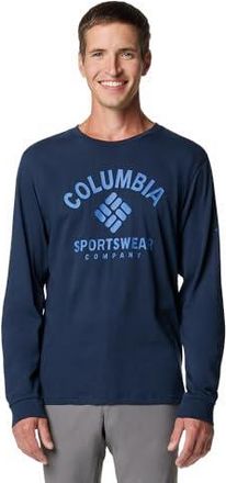 Columbia T-Shirt à Manches Longues Rockaway R4er Graphic pour Homme, Bleu Marine/Arche athlétique, M