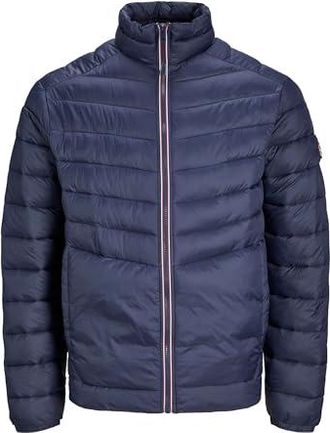 Jack & Jones JACK&JONES PLUS Jjesprint Collar Noos Pls matelassée, Veste Bleu Marine/détail : Coutures Rouges, 3XL Homme