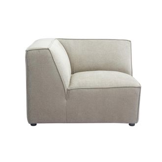 Miliboo Eckmodul Central f&uuml;r Sofa, Chenille-Stoff, Beige, Split