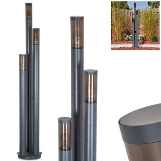 HOFSTEIN Wegeleuchte Sessa, Au&szlig;enwegeleuchte aus Metall/Kunststoff in Anthrazit/Rauchfarben oder Wei&szlig;, moderne Au&szlig;enleuchte f&uuml;r Garten, Au&szlig;enbereich, Hof, Terr