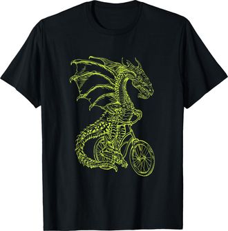 Seembo Dragon Cycling Fahrrad Lustiges Biker Tierfahrrad T-Shirt