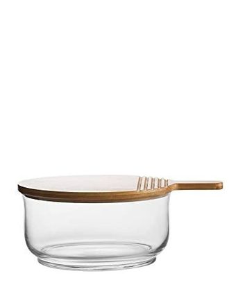 Sagaform Servier Set bestehend aus einer Glassschale mit Bambusdeckel in der Gr&ouml;&szlig;e 21x10,5 cm, 5017781