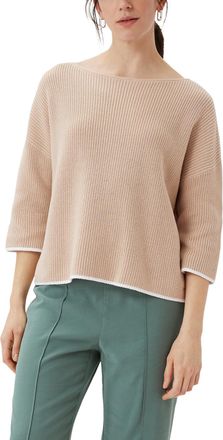 Comma Strickpullover mit Kontrast-Details