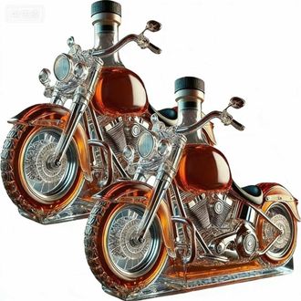 Generic Glasflasche Motorrad Whisky Dekanter, Glas Motorrad Whisky Weinflasche, Lustige Getr&auml;Nkeflasche F&uuml;r Champagner, Kreative leere Weinflaschen zur Aufbew