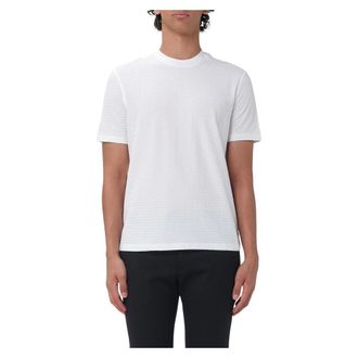 Emporio Armani T-shirt &agrave; logo all-over - Homme - Tops - Blanc - Taille: M