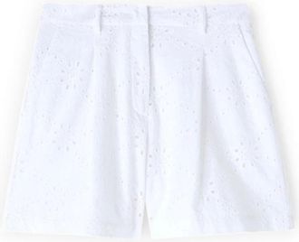 Motivi Femme, Shorts, Blanc, Taille: 36 FR Short taille haute en broderie anglaise