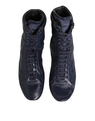 Dolce & Gabbana Mens Dark Blue Deer Leather Mid Calf Boots Shoes 77er+23lf