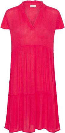 Kaffe Femme, Robes, Rose, Taille: 36 FR Robe Amber avec Jupe à Volants