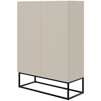 Selsey Selsey VELDIO - Commode haute à deux portes - 90 cm - grège avec pieds noirs