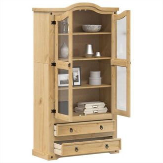 vidaXL Vidaxl - Vitrine en verre Corona 99x43x187 cm bois massif de pin