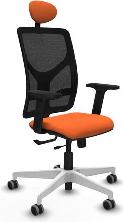 Piqueras y Crespo B&uuml;rostuhl XXL mit 2D-Armlehnen, h&ouml;henverstellbarer Lendenwirbelst&uuml;tze und festem Kopfteil, ausgestattet mit Syncro/Traslack und Schneideschaum, Schwar