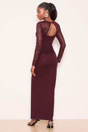 Lipsy Maxikleid Lipsy Maxikleid mit Spitzenbesatz und Raffung (1-tlg)