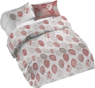 Pensieri delicati Bettwäsche-Set für Doppelbett, 100% Baumwolle, komplett mit Bettbezug 250 x 200 cm und 2 Kissenbezügen 52 x 82 cm, hergestellt in Italien, maschinenwa