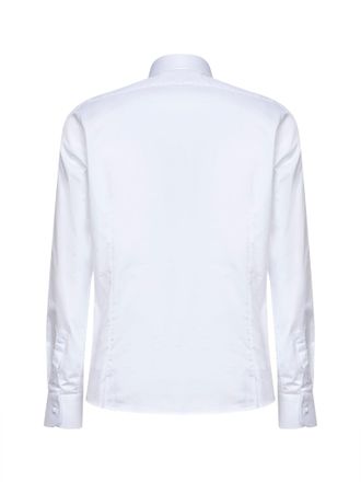 Tagliatore Mens Shirt Cotton Poplin Ivory