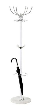 Haku Möbel Garderobenständer, chrom, weiß, Marmor, Metall - Maße: H 176 x Ø 38 cm, Style: Modern