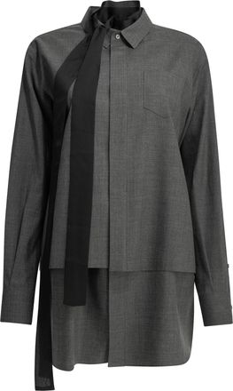sacai Robe chemise courte en laine Sacai