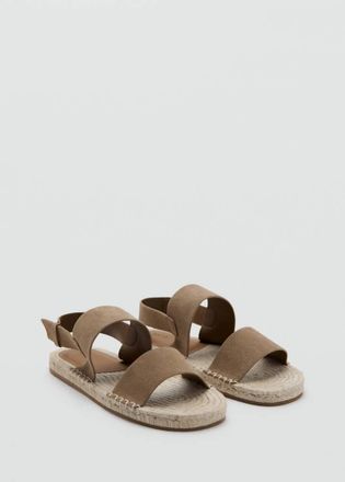 Mango Sandales 100 % cuir lani&egrave;res boucles sable - Homme - 40 - MANGO MAN