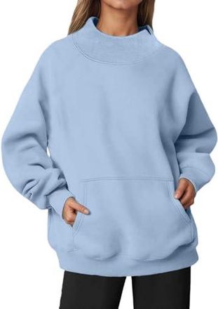 Generic Sweat-shirt ample &agrave; &eacute;paules tombantes pour femme avec doublure en polaire - Coupe ample - Manches longues - Confortable - Style gothique - Tendance au