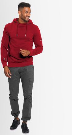 Alessandro Salvarini Kapuzenpullover ALESSANDRO SALVARINI ASCalgarii, Herren, Gr. XXXL (58), rot (bordeaux), Obermaterial: 65% Baumwolle, 35% Polyester, Pullover Kapuzenpu