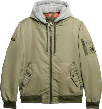 Superdry Herren MA1 Bomberjacke im Milit&auml;r-Stil Verwaschenes Olivgr&uuml;n XL