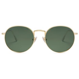 Sojos Mode Rund Polarisiert Damen Herren Sonnenbrille Linsees Unisex Sunglasses SJ1014 mit Gold Rahmen/T&uuml;rkis Linse