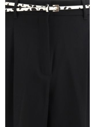 Max Mara Womens Belted Pants Cady Black Triacetate Tops Top