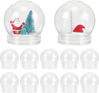 Angoily 20 St&uuml;ck Schneekugel Bastelset 150ml Schneekugeln zum Selber Basteln, Leere Plastikflaschen zum Bef&uuml;llen S&uuml;&szlig;igleiten Gl&auml;ser mit Deckel Bonbonglas Weih