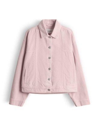 OPUS Jeansjacke Jeansjacke aus BCI Cotton Lockere Passform, schr&auml;ge Paspeltaschen, kleine Falten