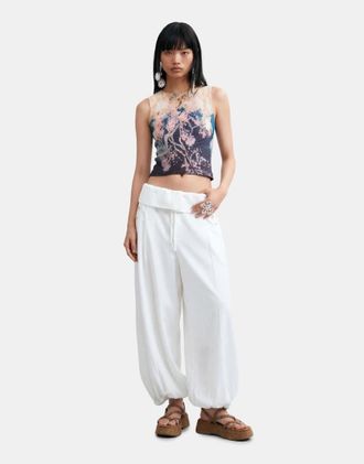 Desigual t-shirt sans manches imprim&eacute; bleu