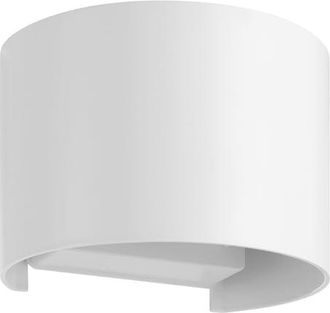 Eglo LED Wandlampe Barcarola-E, Outdoor Wandleuchte mit indirekter Beleuchtung, Au&szlig;enlampe halbrund mit Downlight, Kunststoff in Wei&szlig;, neutralwei&szlig;, IP44