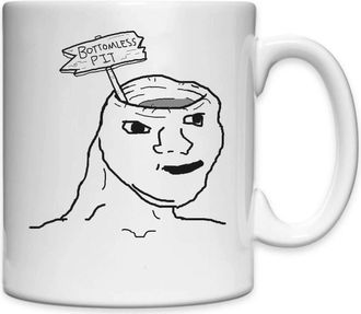 Generic Funny Brainless Wojak Bottomless Pit Meme Weiße Keramiktasse Weiß One Size