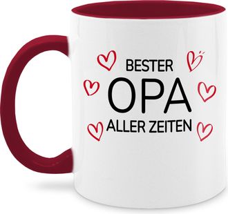 Shirtracer Tasse Tassen 325ml - Gro&szlig;vater - Geburtstag Geschenk Bester Opa aller Zeiten | Geburtstagsgeschenke Opi Geschenke Weihnachten - 325 ml - Bordeauxrot -