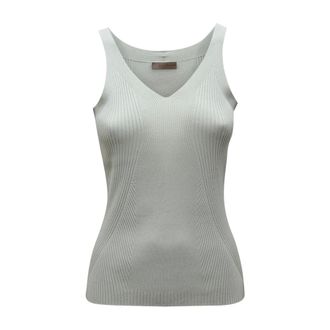 D.exterior Femme, Tops, Vert, Taille: 40 FR Misto Viscosa Coste Top
