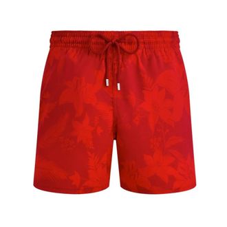 Vilebrequin Kurze Flower Power Stretch-Badeshorts f&uuml;r Herren - - Swimwear - Herren - Rot - S