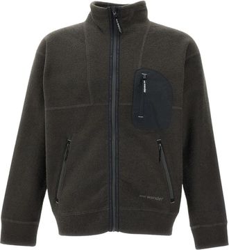 And Wander PE Warm Pile Stehkragen Rei&szlig;verschluss Jacke - - Sport - Herren - Grau - L