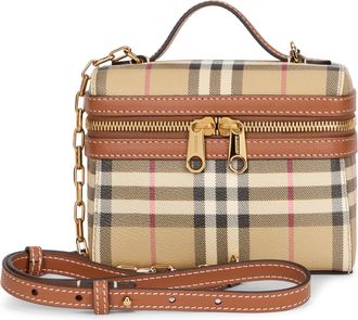 Burberry Womens Mini Vanity Bag Archive Beige Polyurethane Handbags Hand