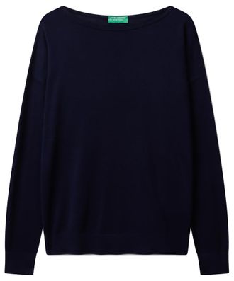 Benetton Damen Maglia Sc Barca M/L 103vd10av Pullover, blau, M