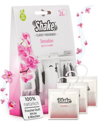 SHAKE Dufts&auml;ckchen Kleiderschrank (Sensation) - Duftkissen f&uuml;r Schrank, Schublade, Bad, Tasche, Auto - Raumduft gegen schlechte Ger&uuml;che - Parf&uuml;m zum Aufh&auml;ng