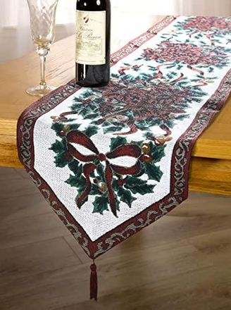 Emma Barclay Weihnachts-Tapisserie - Tischl&auml;ufer, dekorative Weihnachtsessleinen, f&uuml;r kleine, mittelgro&szlig;e oder gro&szlig;e Tische, 33 x 183 cm