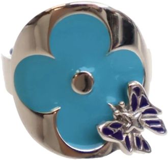 Louis Vuitton Ring - Silver Plated Enamel Fairytale Ring - Gr. ONE SIZE - in Silber - f&uuml;r Damen