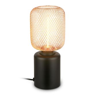 Briloner Tischlampe mit Drahtgeflecht, Kabelschalter, Warmwei&szlig;, Lampe, Nachttischlampe, Tischleuchte, Dekolampe Flur, B&uuml;rolampe, Leselampe, Wohnzimmer, Schlafz