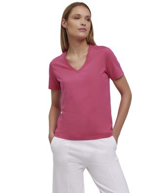 Falke Damen T-Shirt Basic V-Neck W S/s Sh Baumwolle weich Kurzarm bequem sehr leicht 1 St&uuml;ck, Lila Fuchsia 8856, S