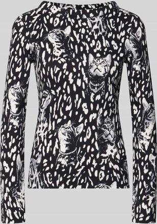 Marc Cain Langarmshirt mit Katzenmotiv-Print