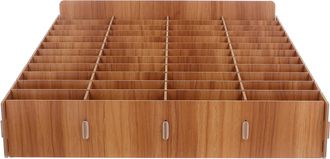 Cabilock Handy Aufbewahrungsbox mit 48 F&auml;chern Schreibtisch Organizer f&uuml;r Klassenzimmer und B&uuml;ro Handyhalter und Taschenrechner Aufbewahrung Braun Universell K